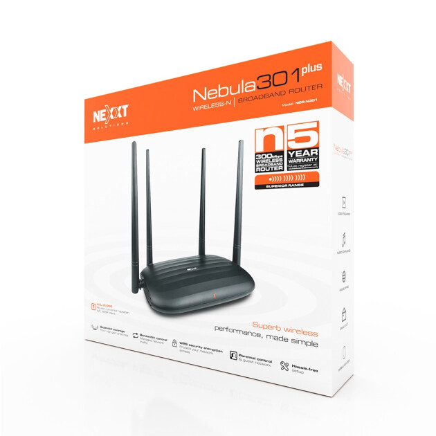 Router inalámbrico Nexxt Nebula 301 Plus 4 Antenas 300Mbps | TecnoPlace ...